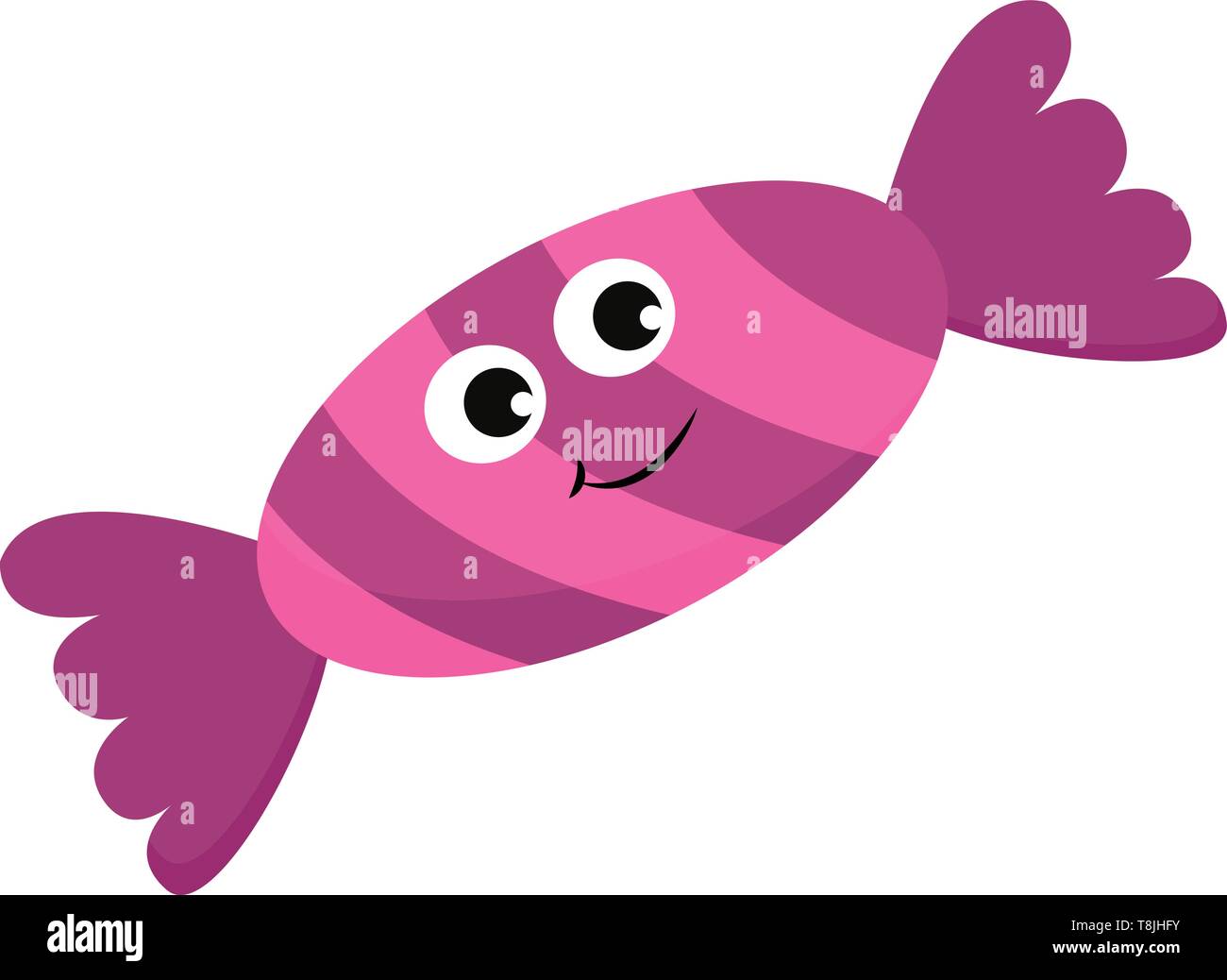 An illustration of a happy purple candy, vector, color drawing or ...