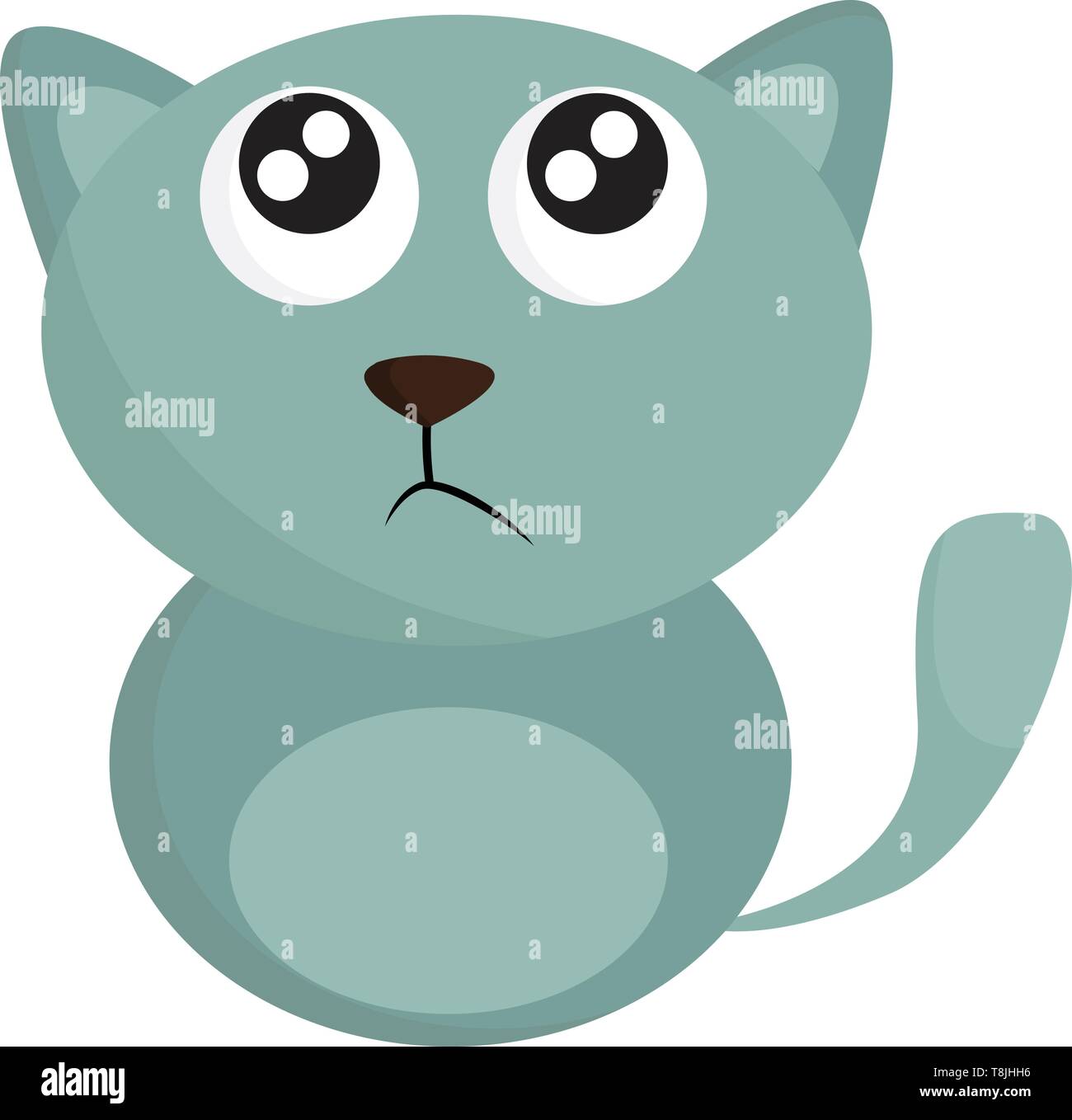 Blue sad eyed cat, vector, color drawing or illustration Stock Vector ...