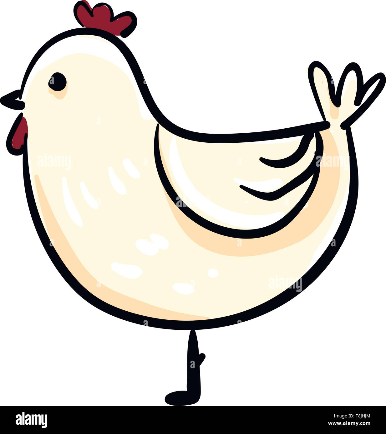 A yellow chicken with a beak, with red chicken coop, vector, color ...