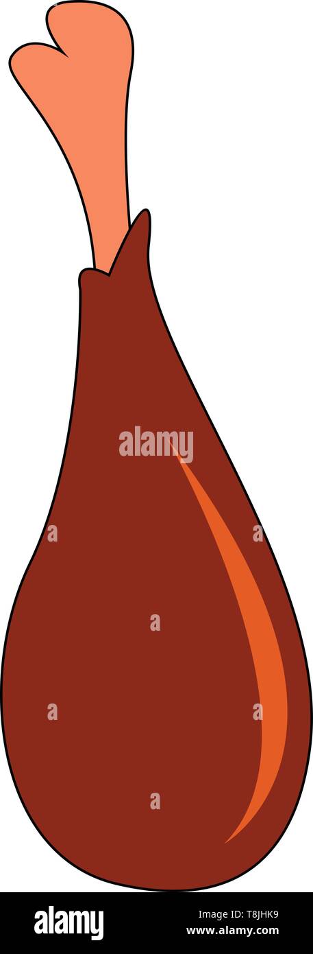 A cooked chicken leg, vector, color drawing or illustration Stock ...
