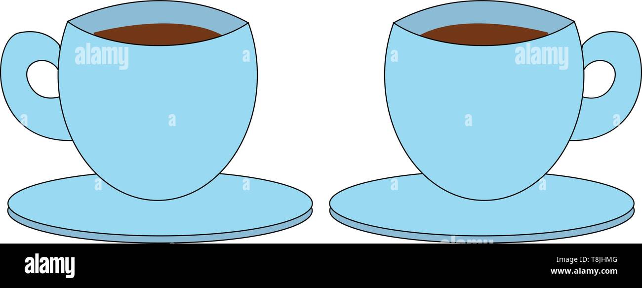 Two blue cups Stock Vector Images - Alamy