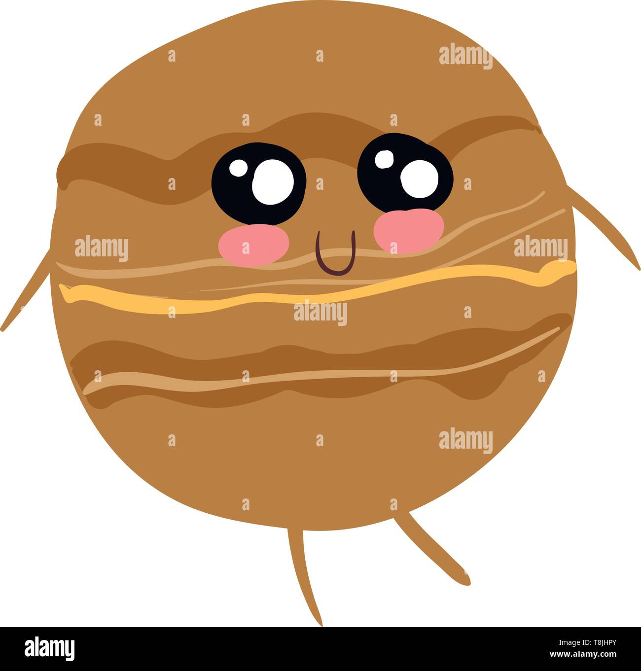 Jupiter with stipes in different brown color shades. It has a face with ...