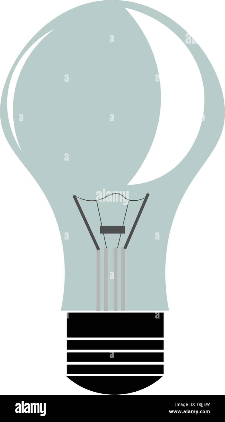 A lightbulb with black threads, vector, color drawing or illustration ...