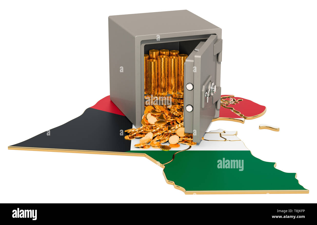 Kuwait gold map Cut Out Stock Images & Pictures - Alamy