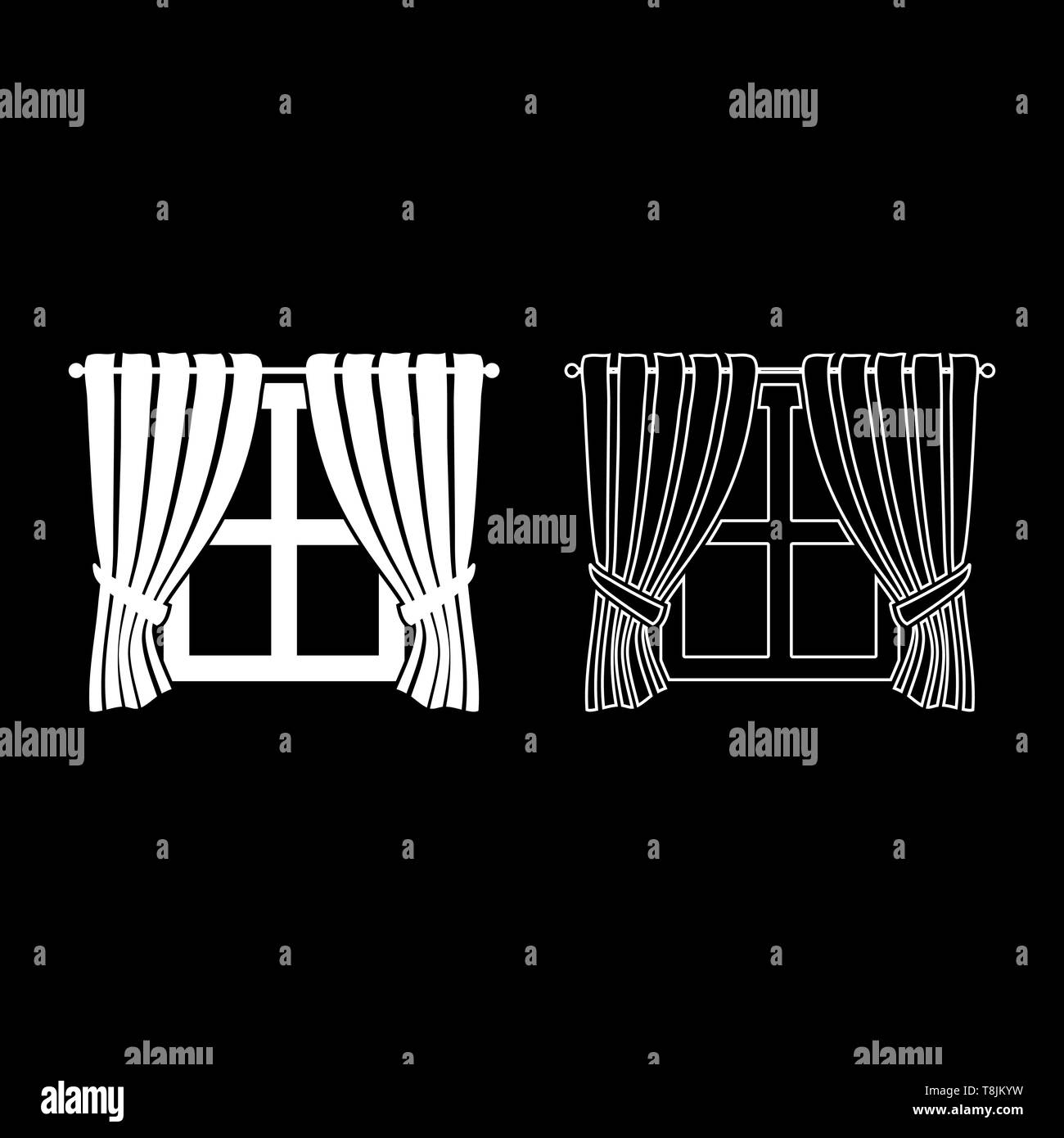 Curtains and window Interior concept Home window view decoration Waving ...