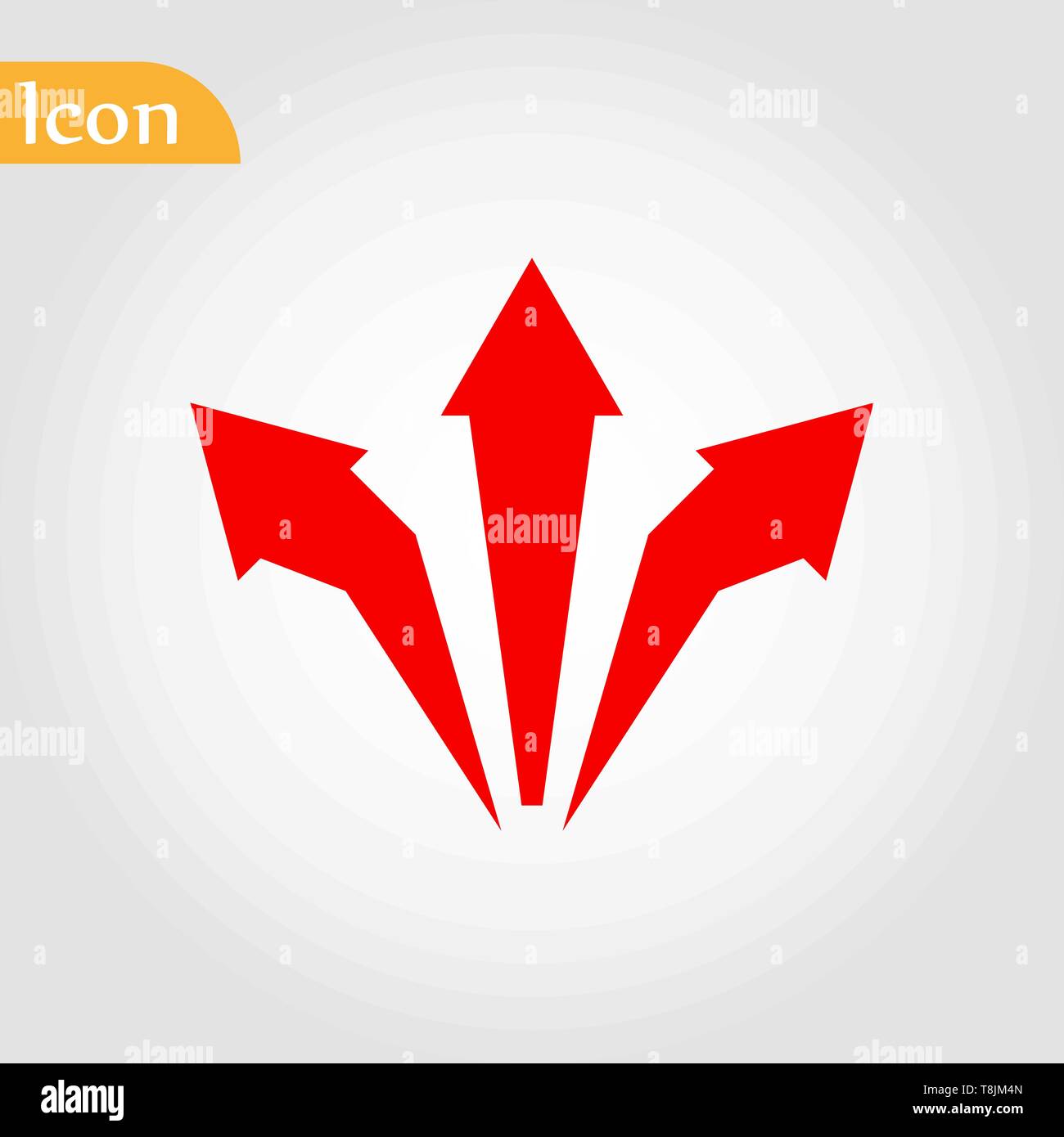 Filled three arrows super icon. Three arrows vector illustration for ...