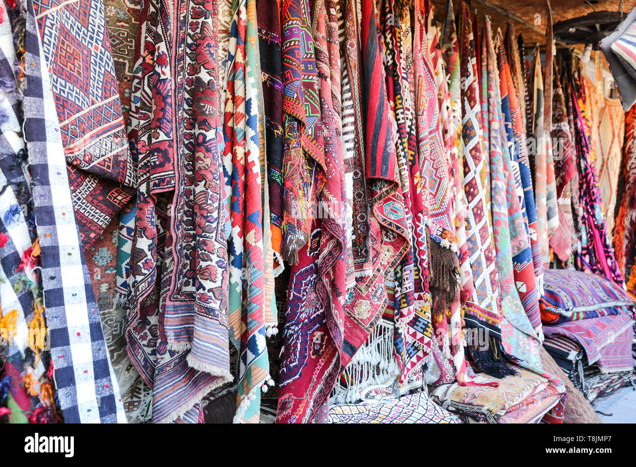 Turkish Traditional Carpets in Goreme, Nevsehir City, Turkey Stock ...