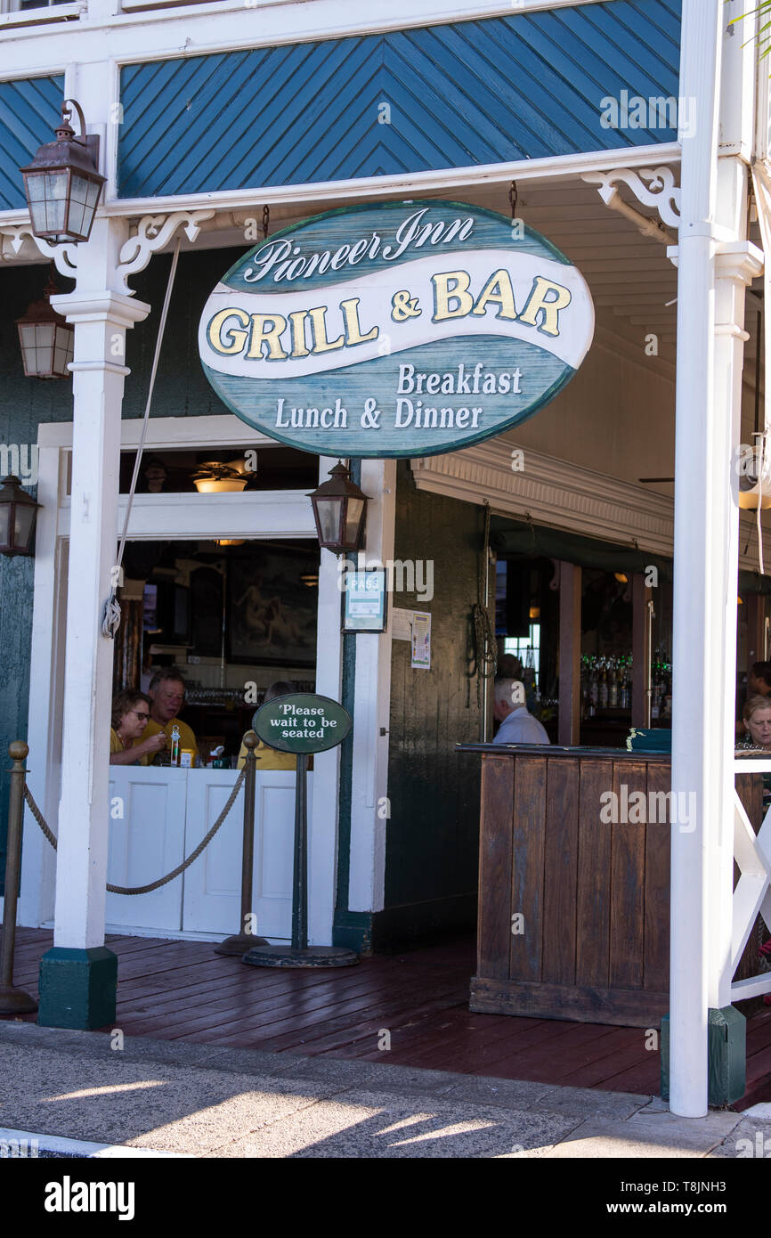 The Pioneer Grill and Bar, located on a cruise ship, Hawaii, USA Stock ...