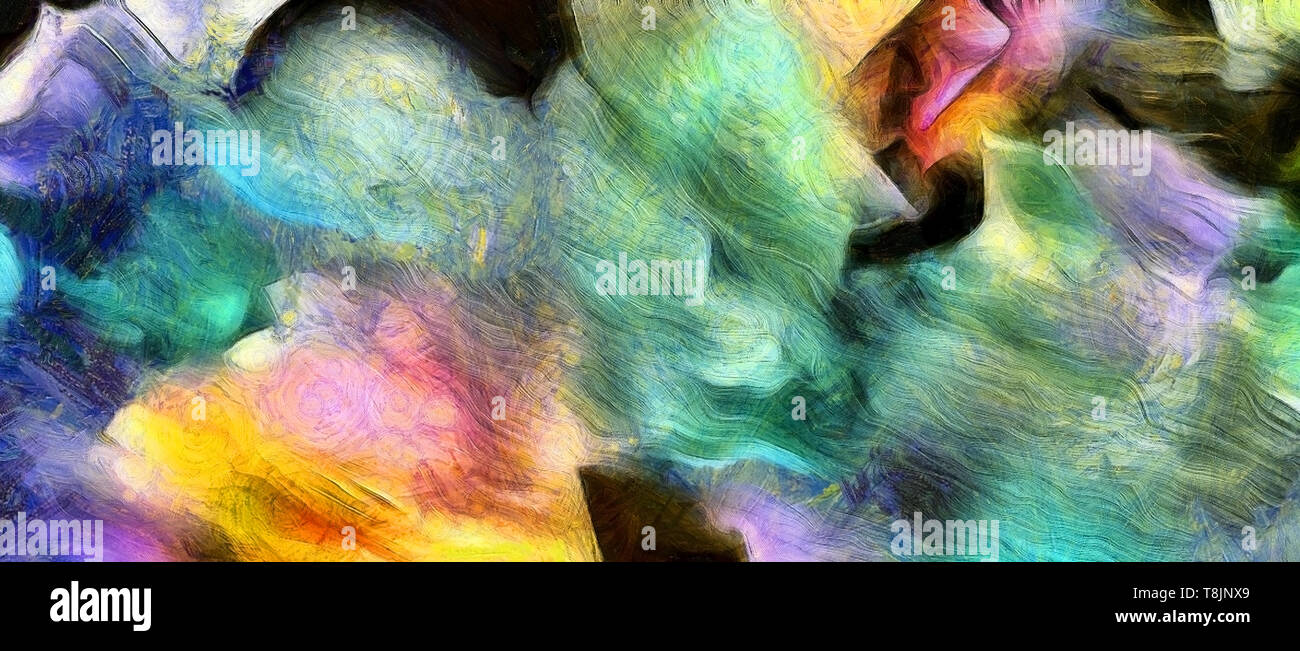 Colorful Abstract Painting. Wide brush strokes Stock Photo - Alamy