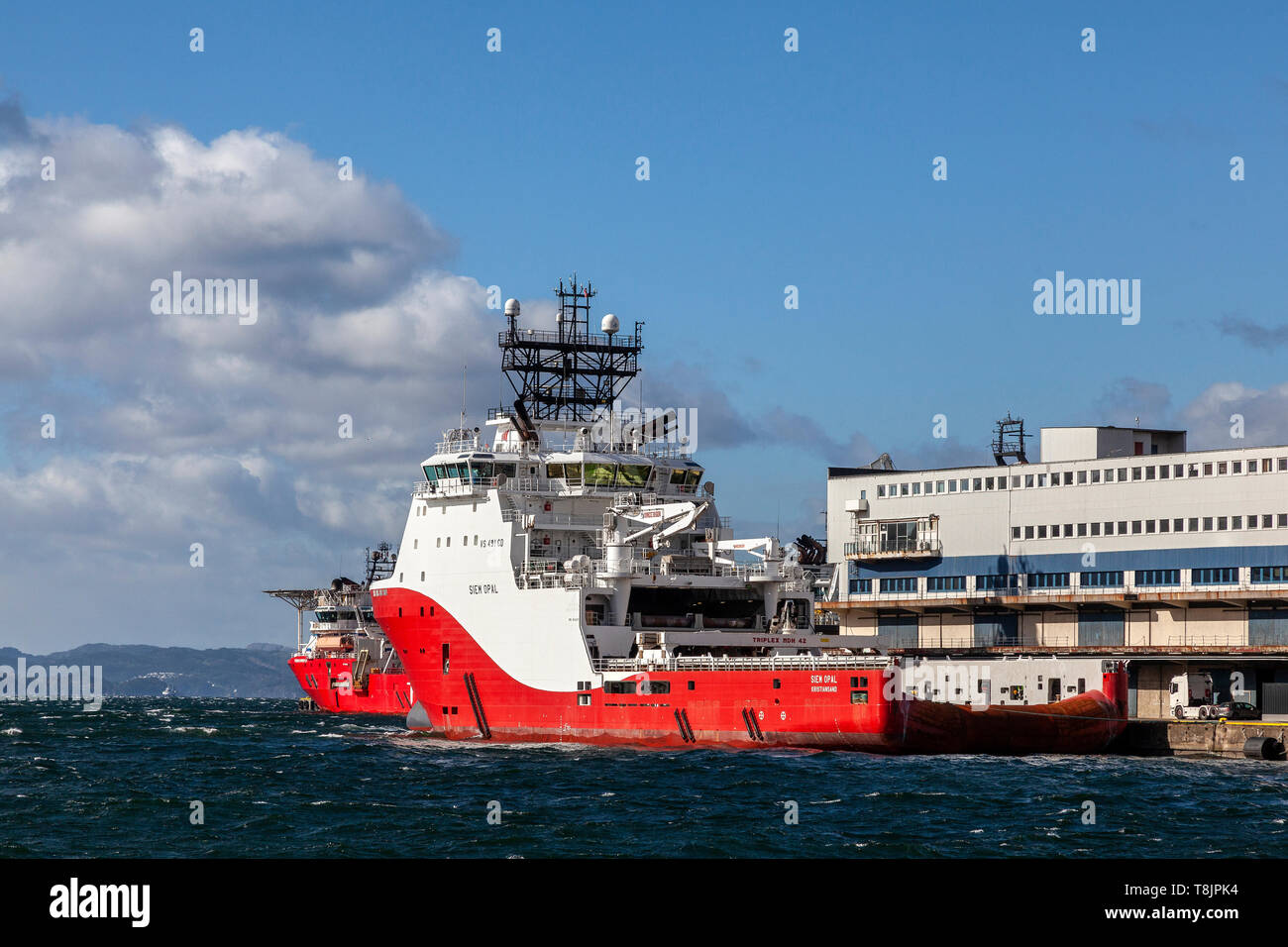 Offshore AHTS anchor handling tug supply vessel Siem Opal berthed at ...
