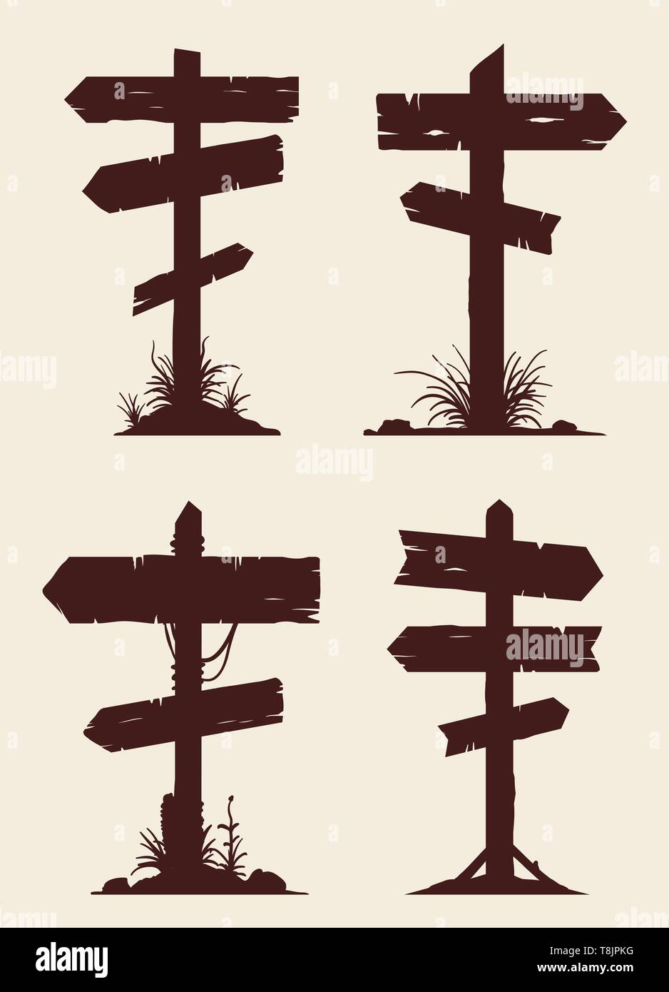 Wooden billboard banners or directional guidepost vector Stock Vector ...
