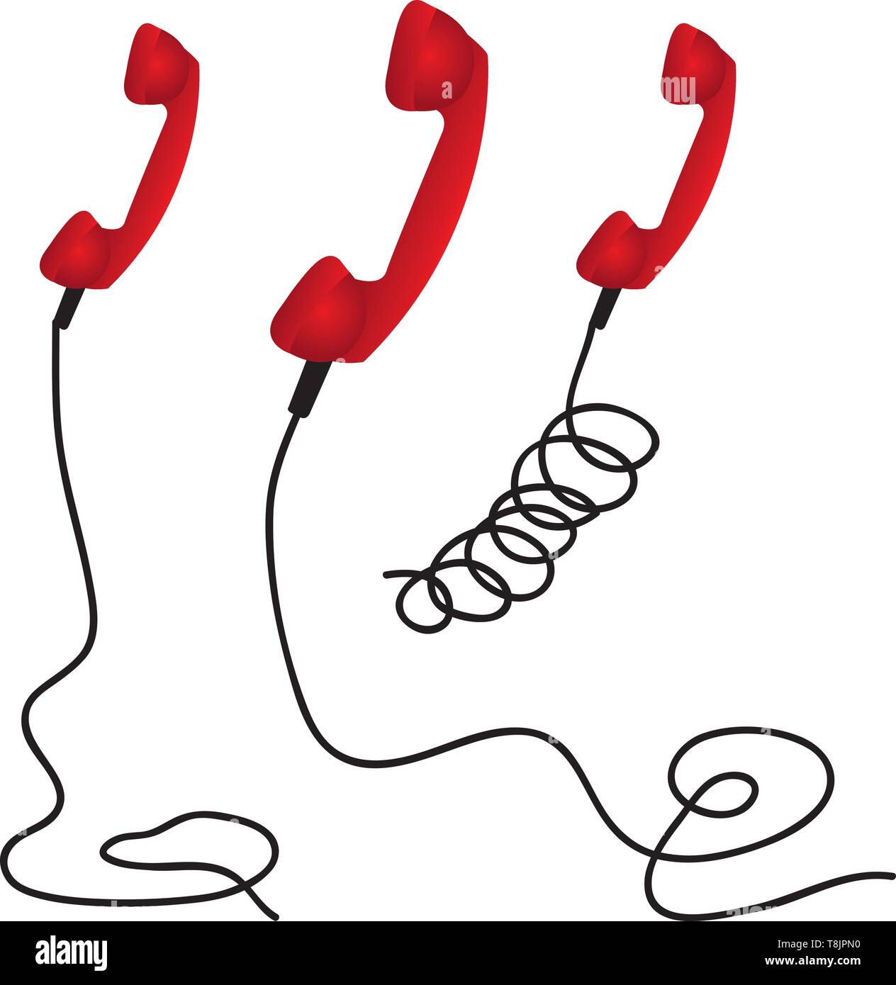 red telephone isolated over white background vector Stock Vector Image ...