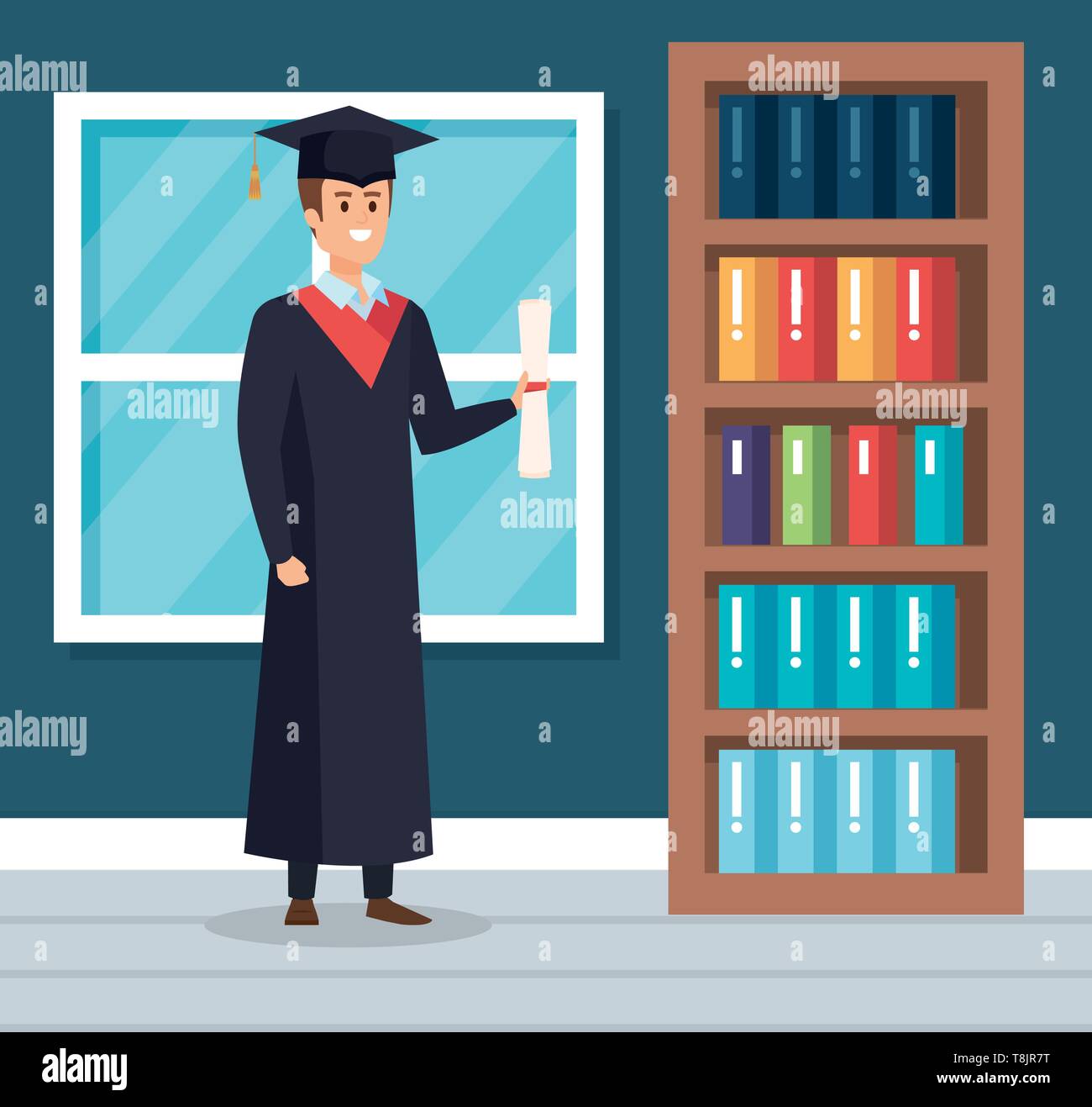 man graduation with rope and academic diploma Stock Vector Image & Art ...