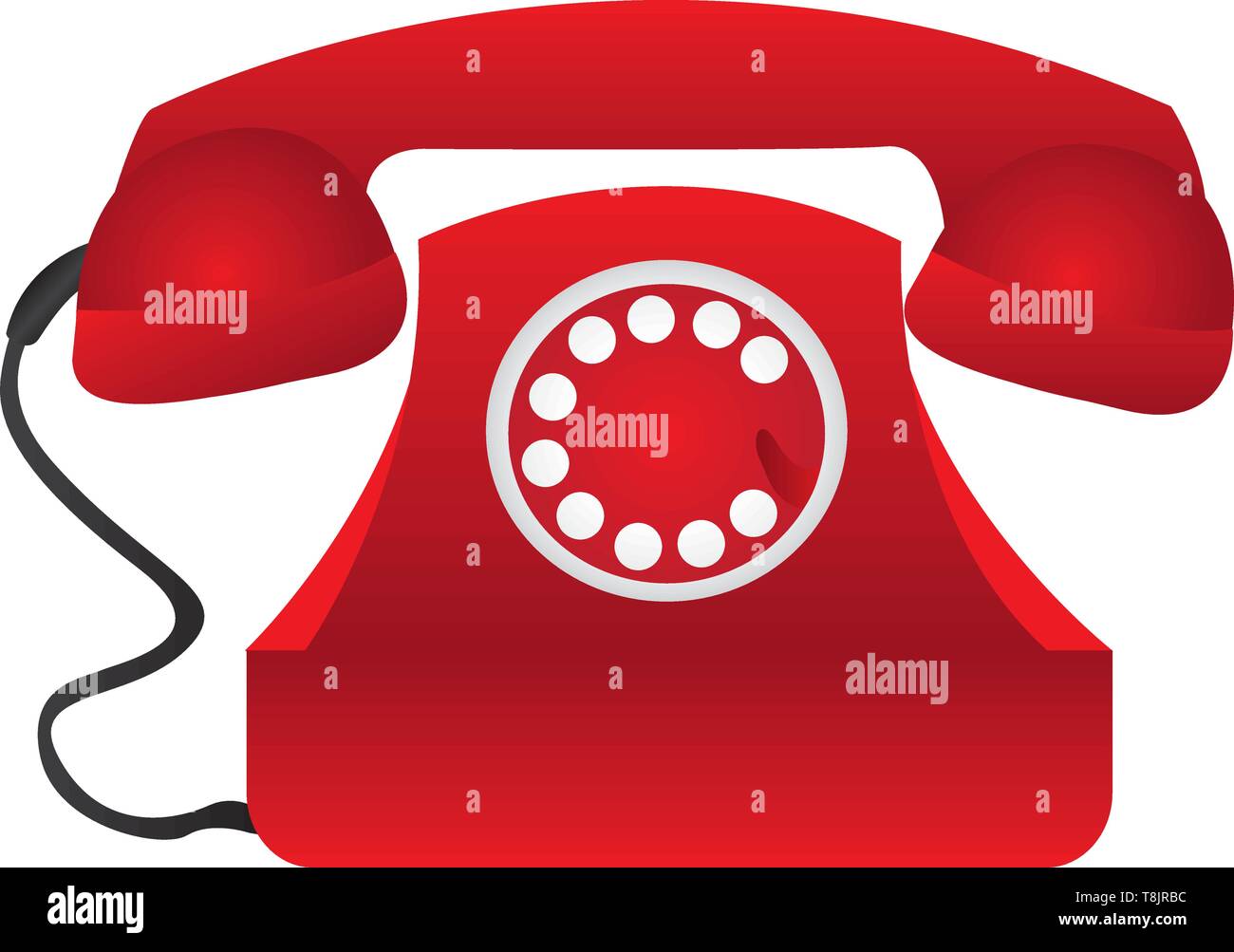 red telephone over white table background vector Stock Vector Image ...