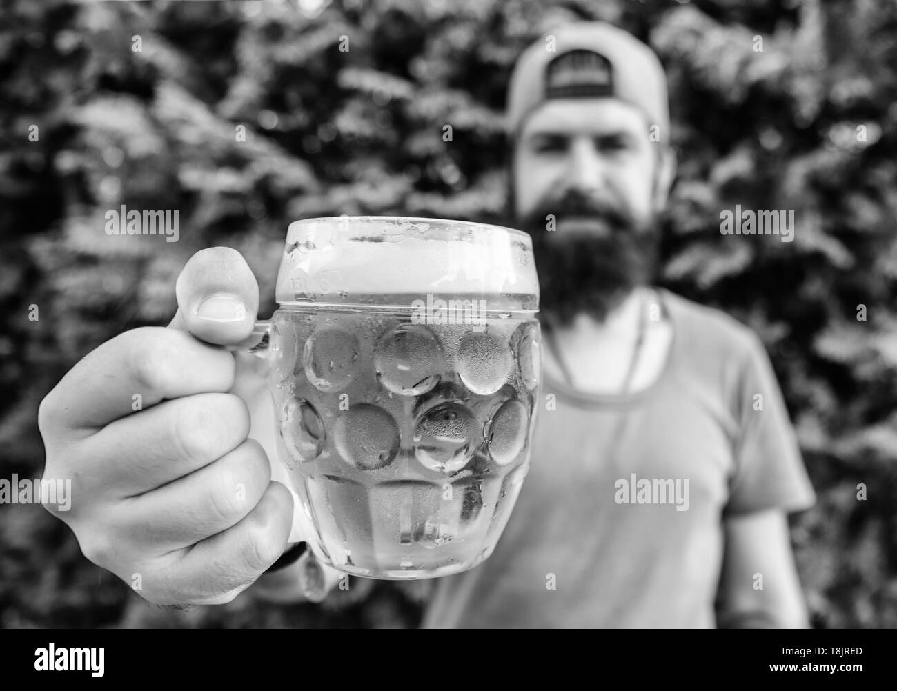 Craft beer is young, urban and fashionable. Creative young brewer ...