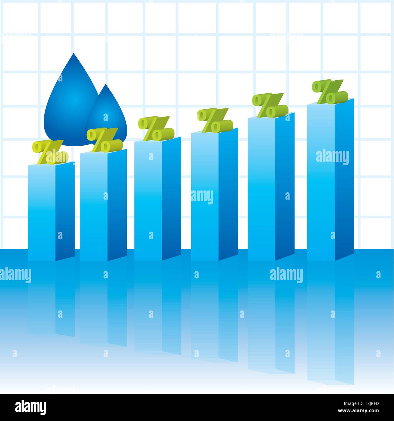 colorful business graph with water drops background vector Stock Vector ...