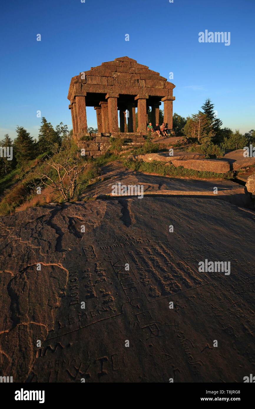 France, Bas Rhin, The temple of Donon is at 1,009 meters above sea ...