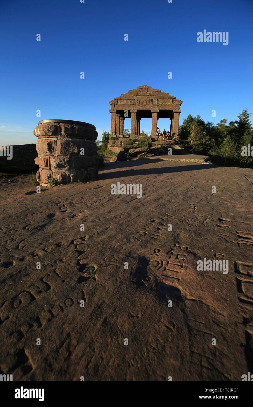 France, Bas Rhin, The temple of Donon is at 1,009 meters above sea ...