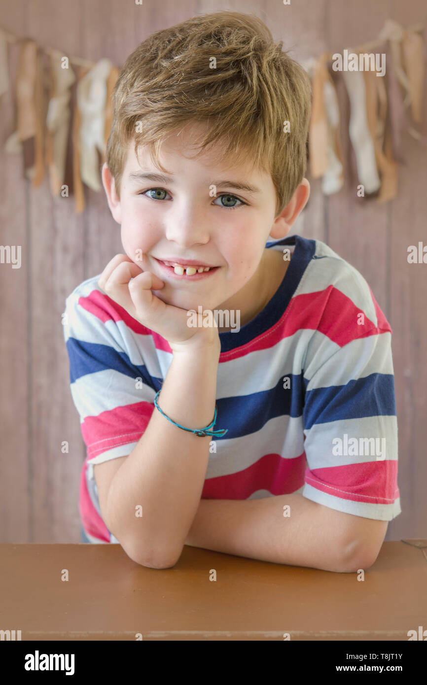 Studio portrait of one caucasian boy Stock Photo - Alamy