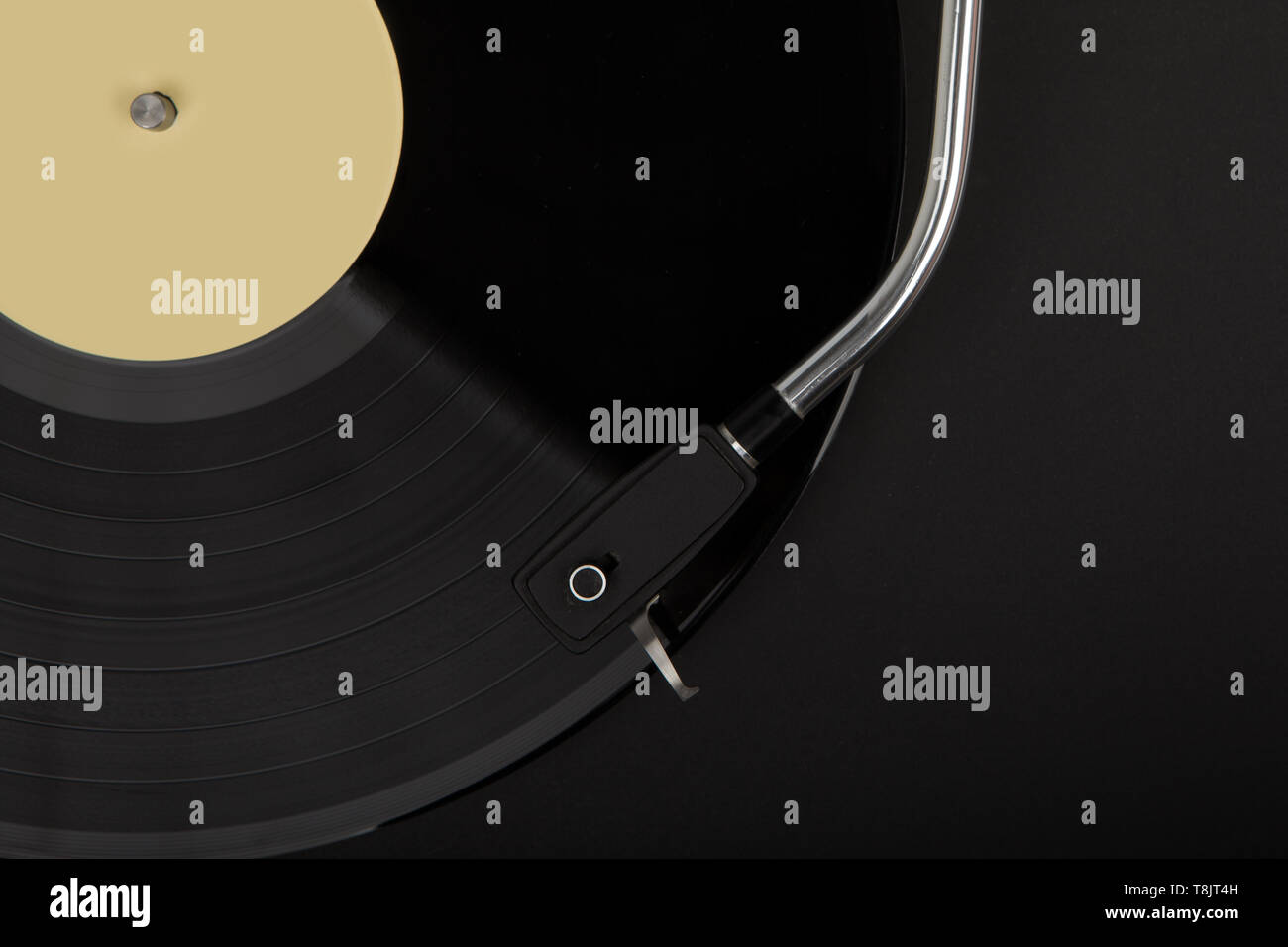 Record player with phonorecord - black Stock Photo - Alamy