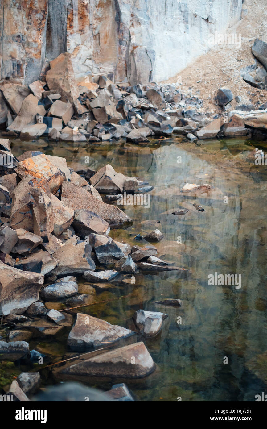 Spectacular view of quarry open pit mining of granite stone Stock Photo ...