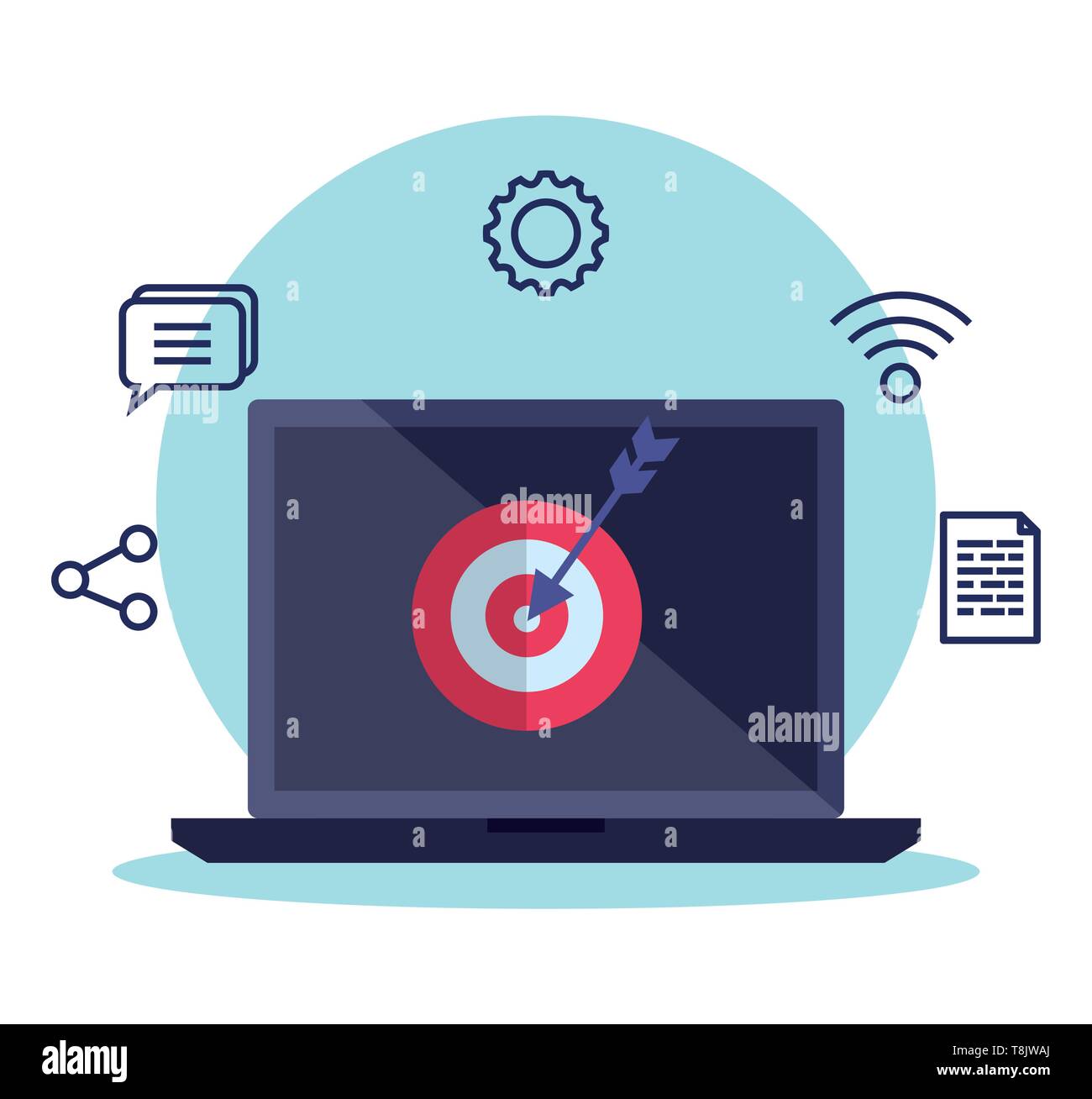 Marketing digital laptop target gear hi-res stock photography and ...