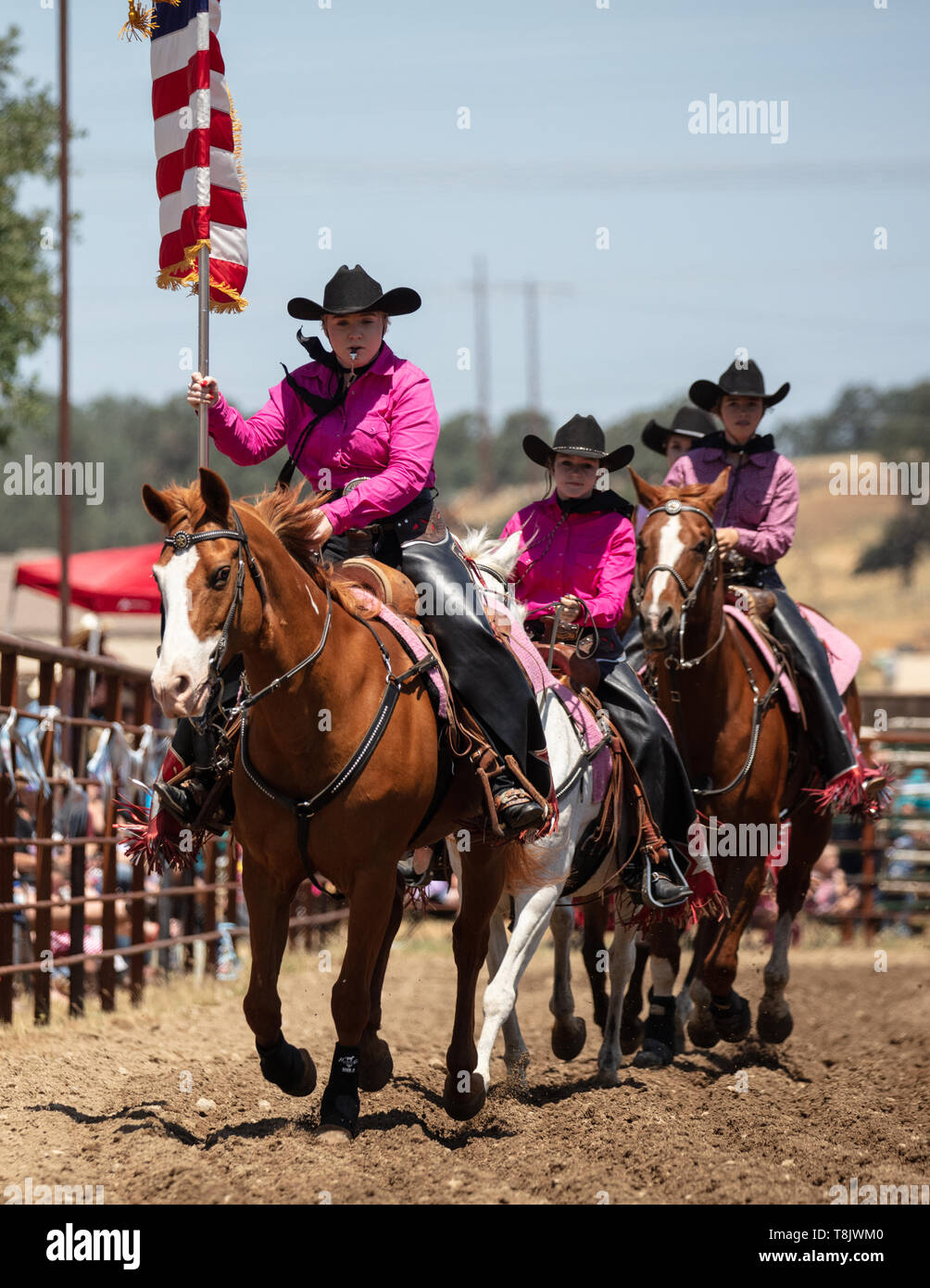 Rodeo action at the Cottonwood Rodeo in Northern California Stock Photo ...
