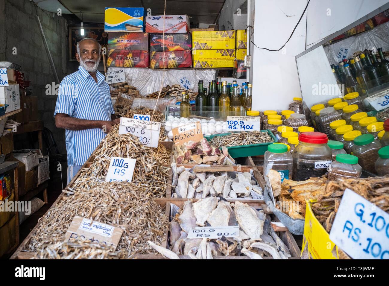 Sri Lanka, Central province, Kandy, a World Heritage Site, dried fishes ...