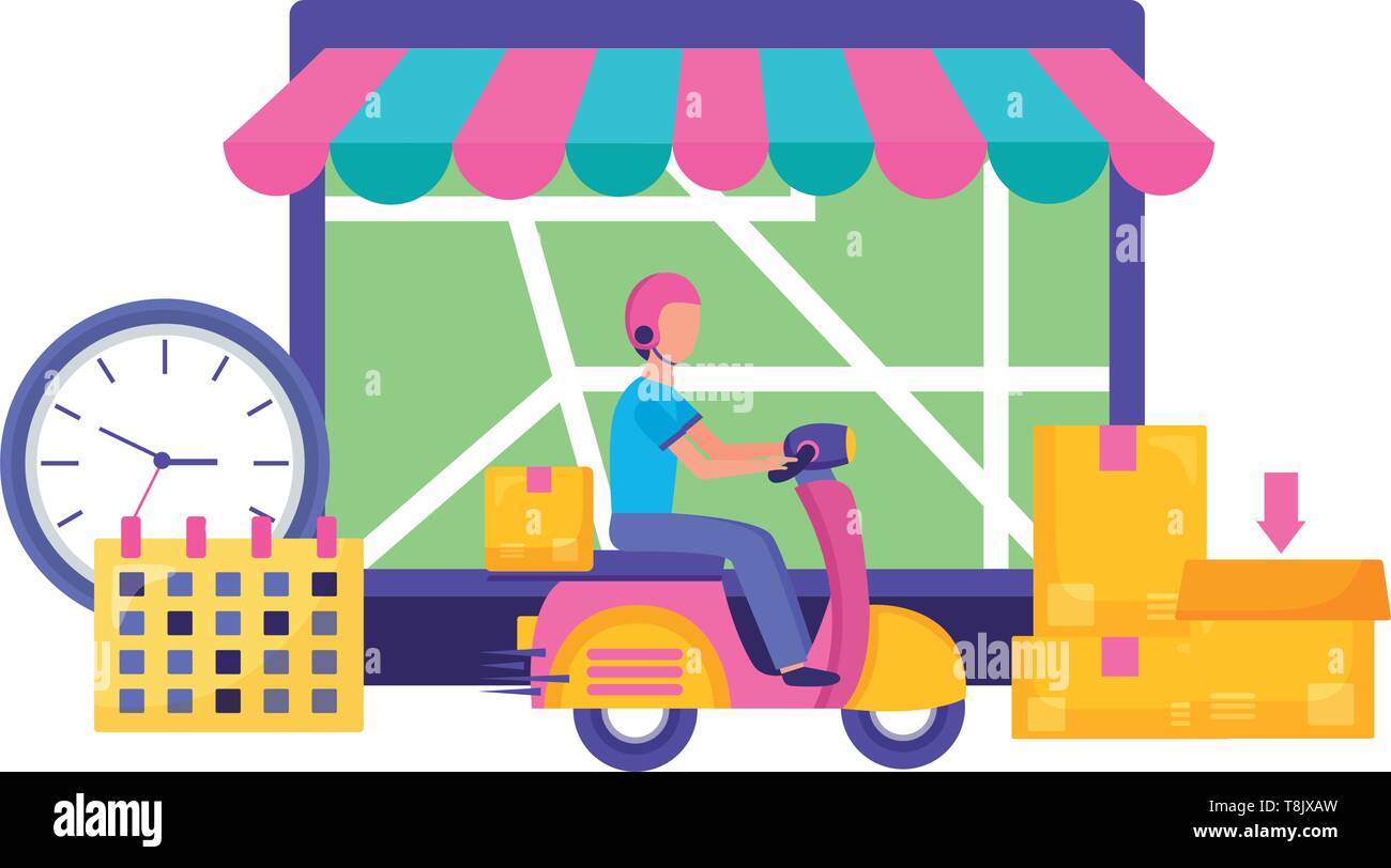 Man Fast Delivery Stock Vector Image And Art Alamy