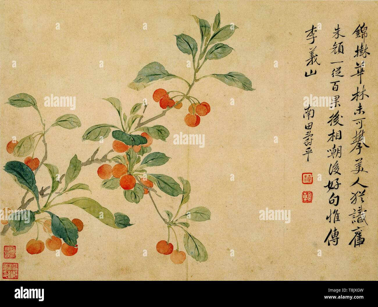Qing Dynasty, Shoupingping, flowers and birds, eight insects Stock ...