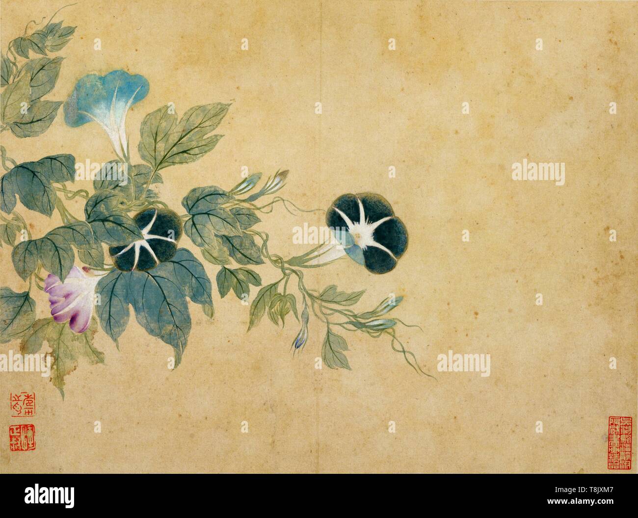 Qing Dynasty, Shoupingping, flowers and birds, eight insects Stock ...