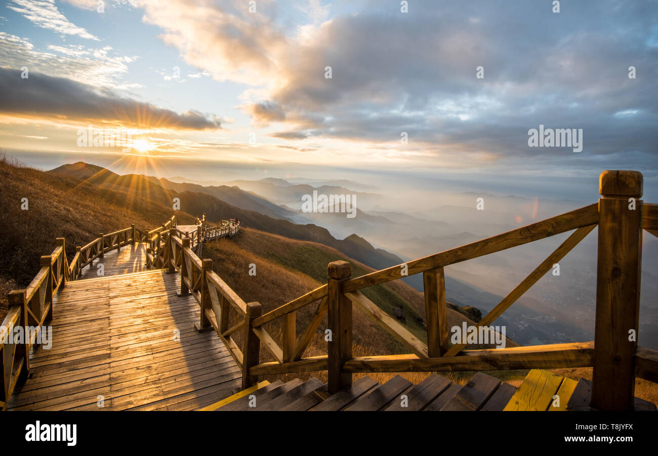 Beautiful Landscape of WuGong Mountain in China Stock Photo - Alamy