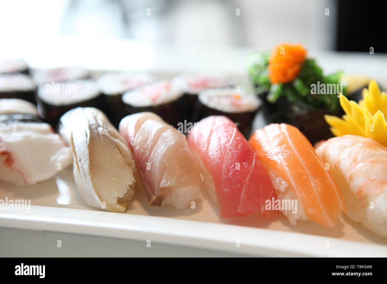 Fresh sushi prepared with rice and fish hi-res stock photography and ...