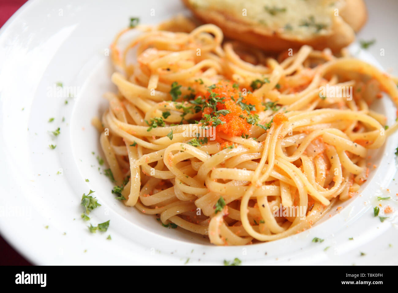Japanese pasta Mentaiko spaghetti Stock Photo - Alamy