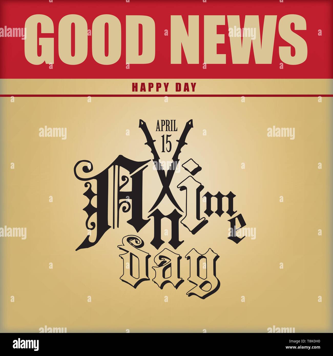 Poster for Anime Day. Good news - Happy day Stock Vector Image & Art ...