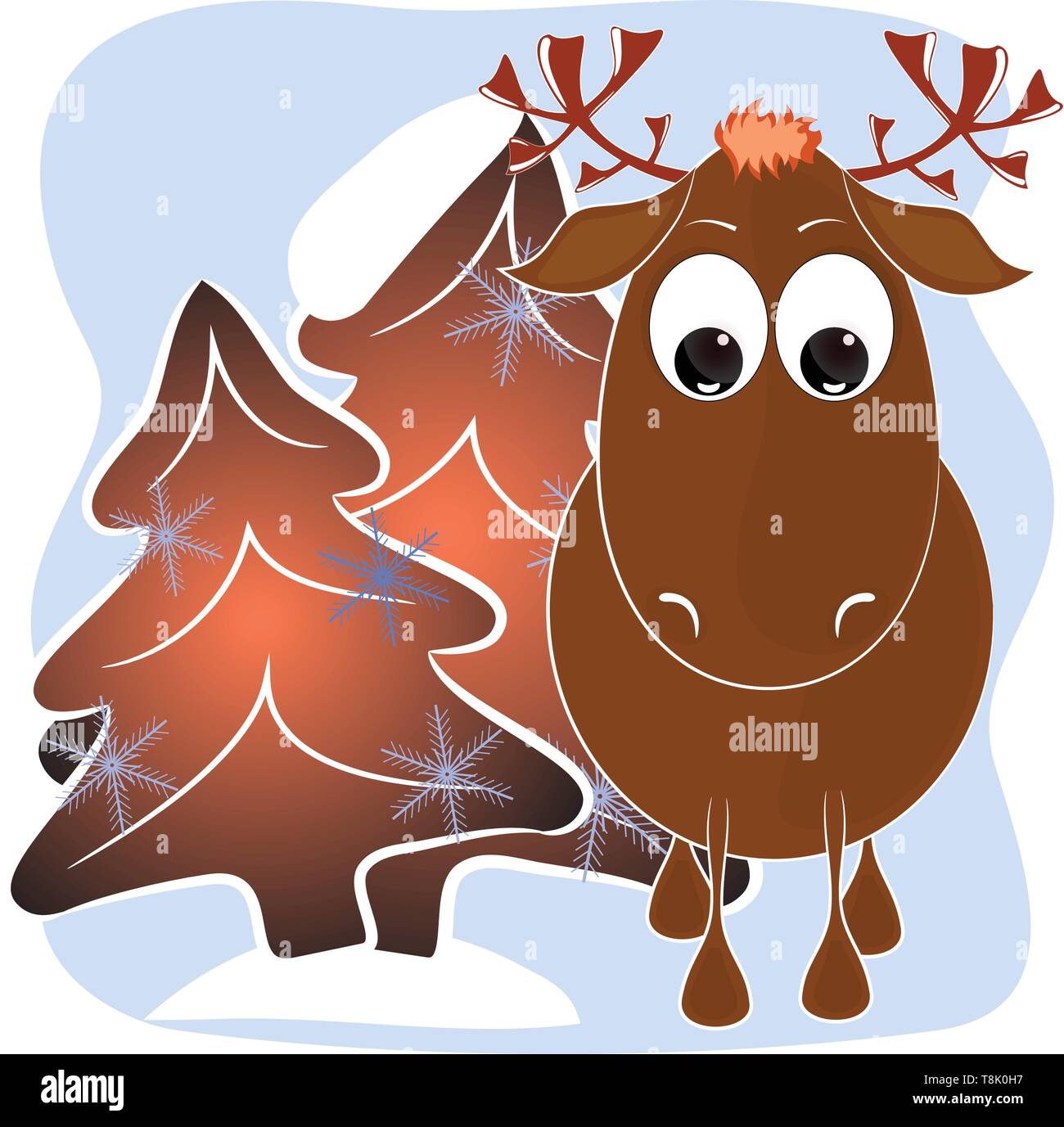 Cartoon Christmas Moose