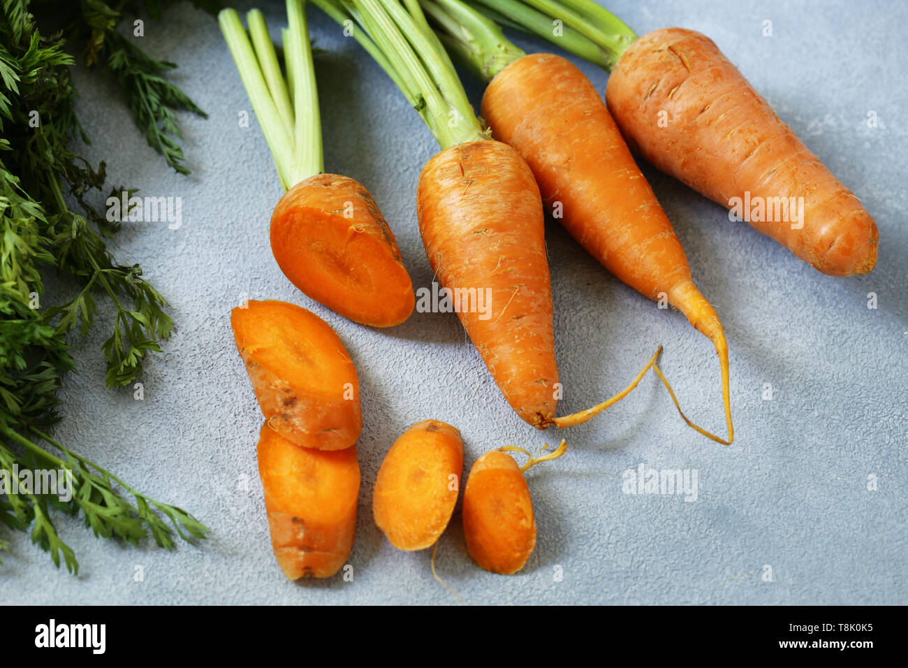natural organic carrots, rustic style Stock Photo - Alamy