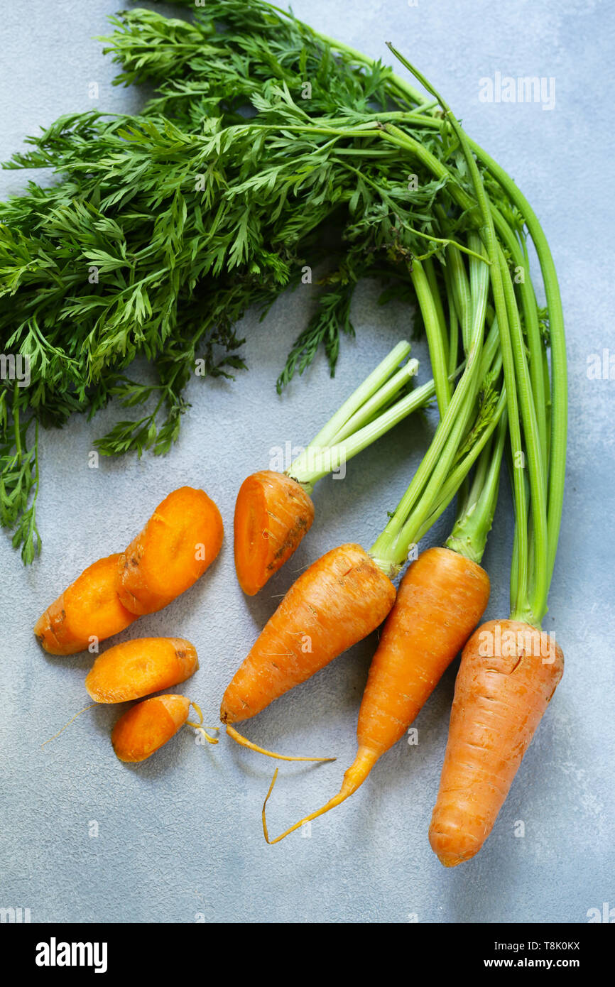 natural organic carrots, rustic style Stock Photo - Alamy