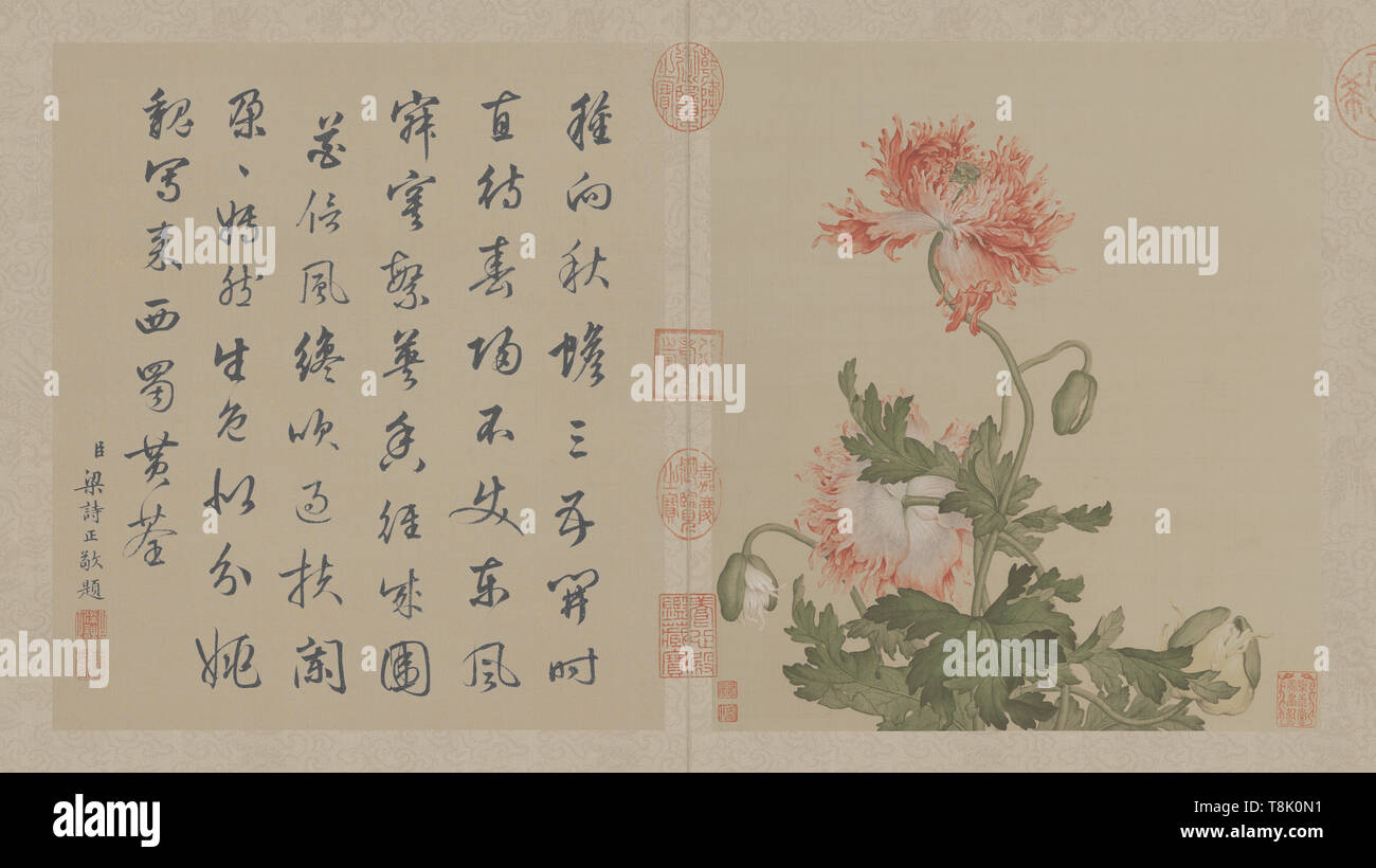 Qing Dynasty Lang Shining Flower and Bird Atlas 10 Stock Photo - Alamy