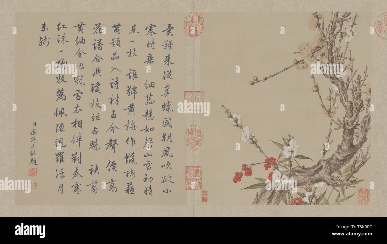 Qing Dynasty Lang Shining Flower and Bird Atlas 10 Stock Photo - Alamy