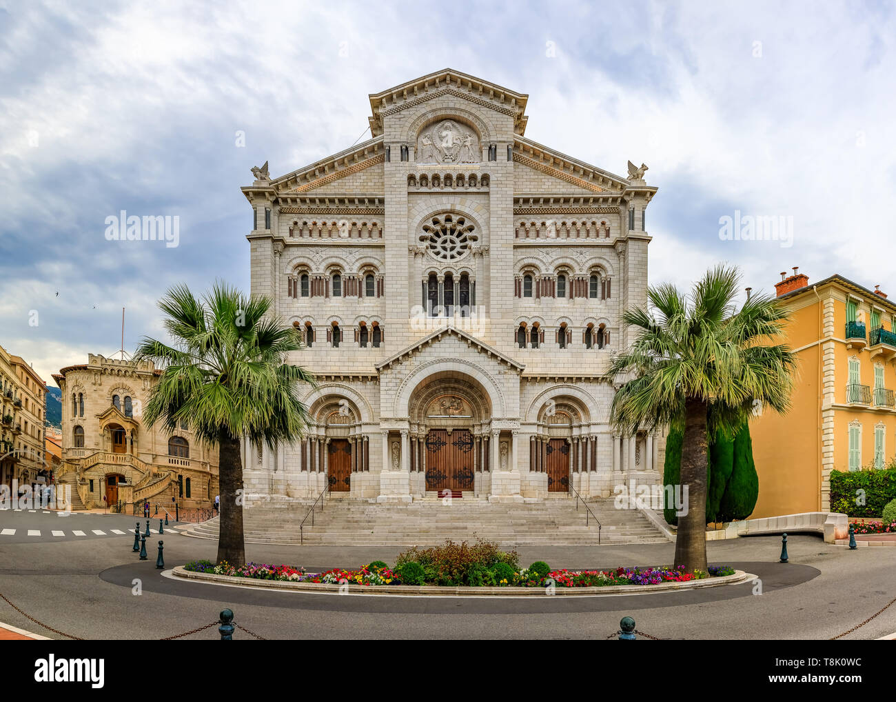 View of Saint Nicholas Cathedral in Monaco Ville, Monte Carlo. It is ...