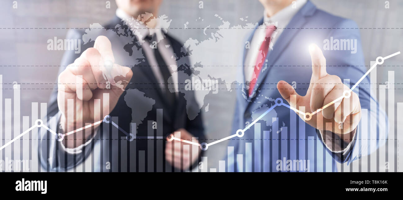 Business finance growth graph chart analysing diagram trading and forex ...