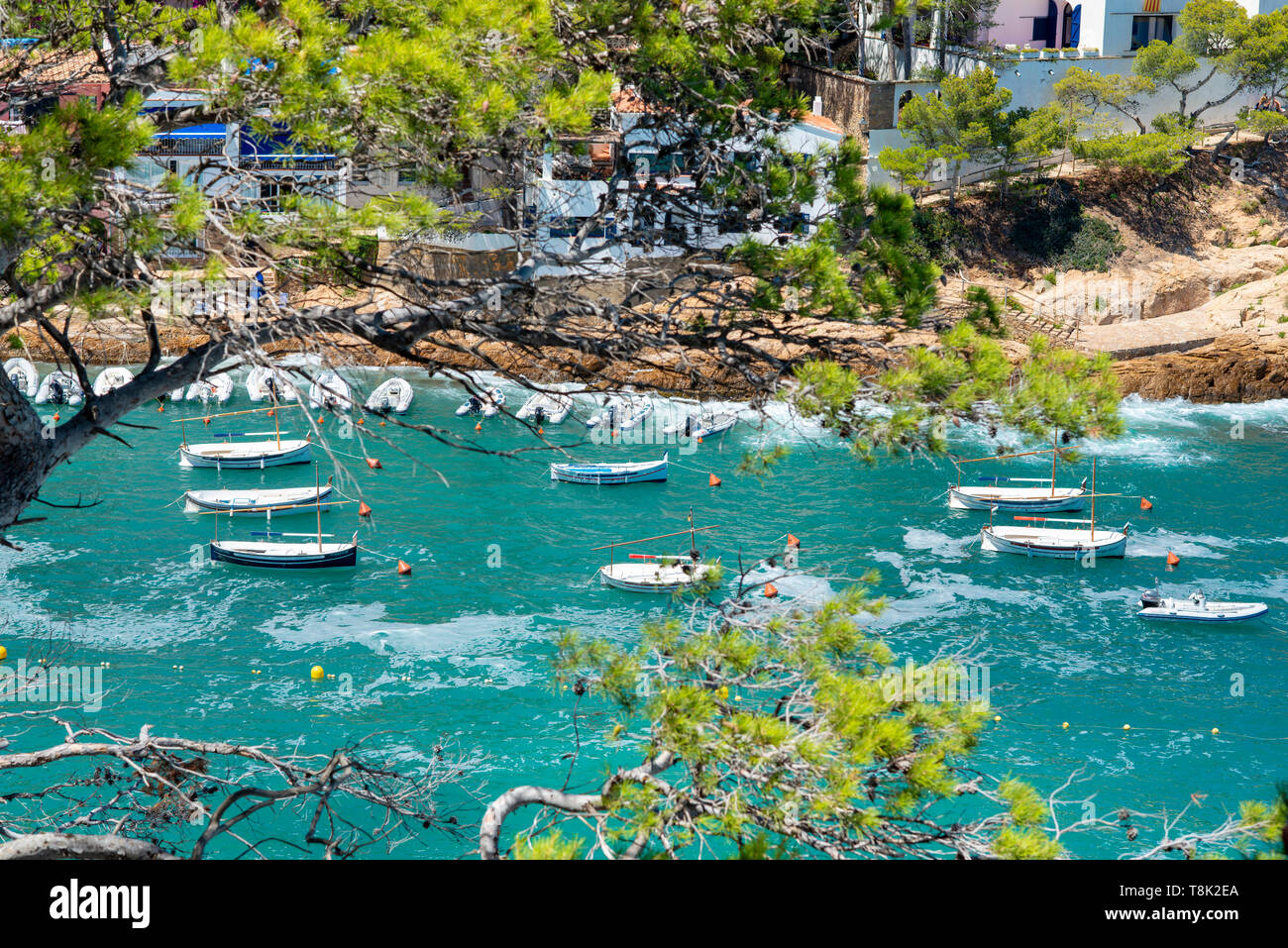 Aerial view of Sa Tuna beach resort Costa Brava Spain Stock Photo - Alamy