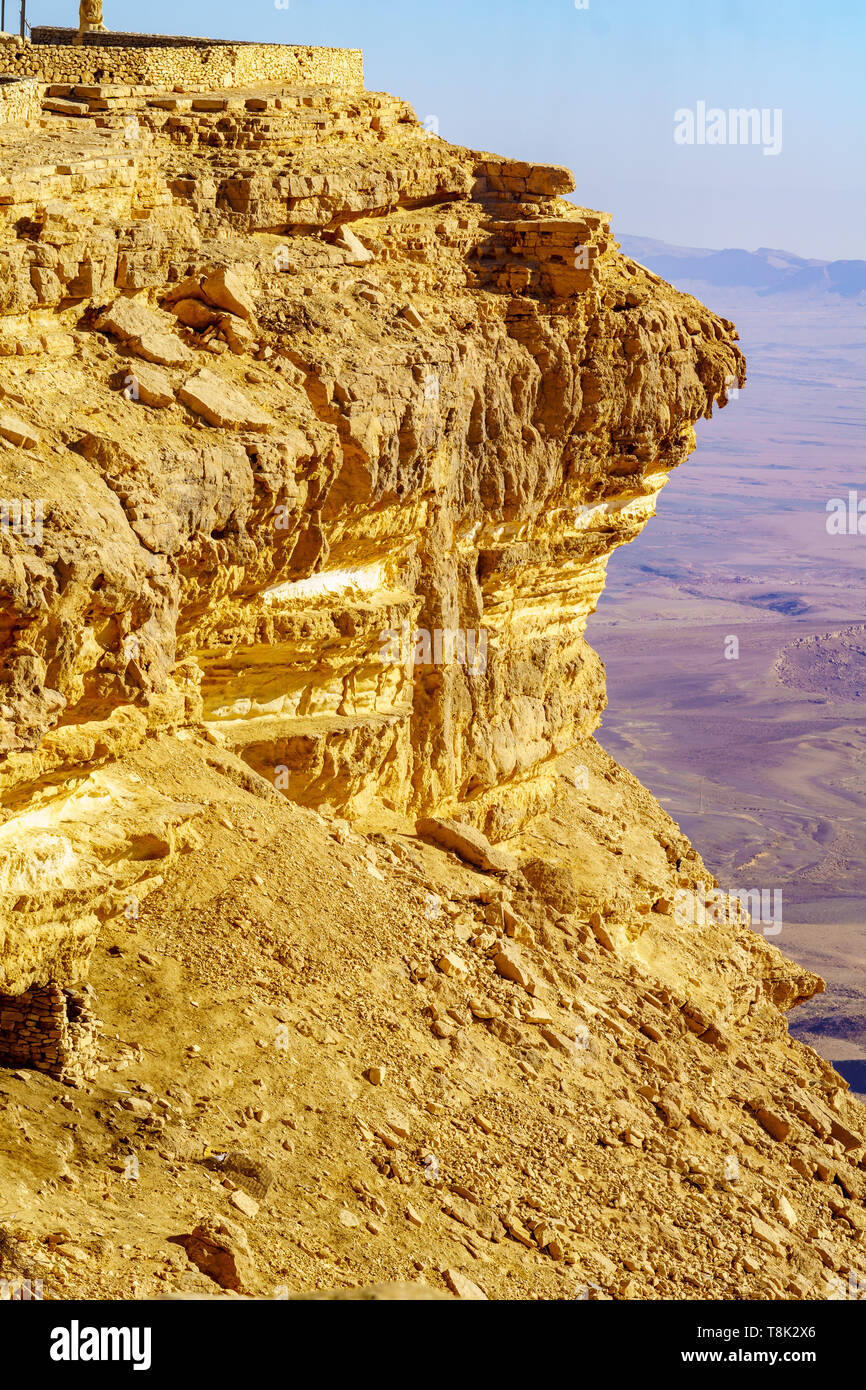 Landscape of Makhtesh (crater) Ramon, in the Negev Desert, Southern ...