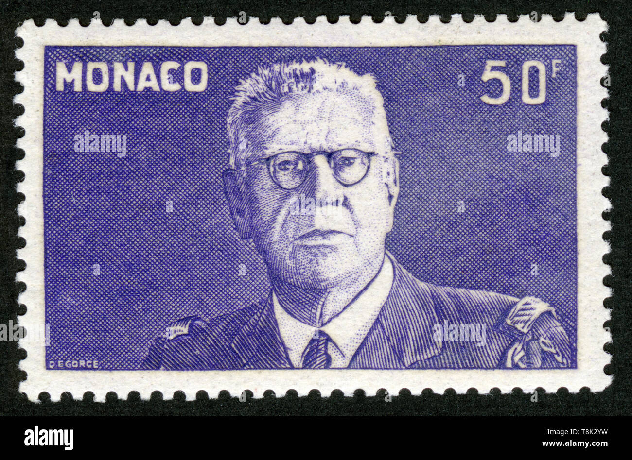 Stamp print in Monaco, Prince Louis II (1870-1949 Stock Photo - Alamy