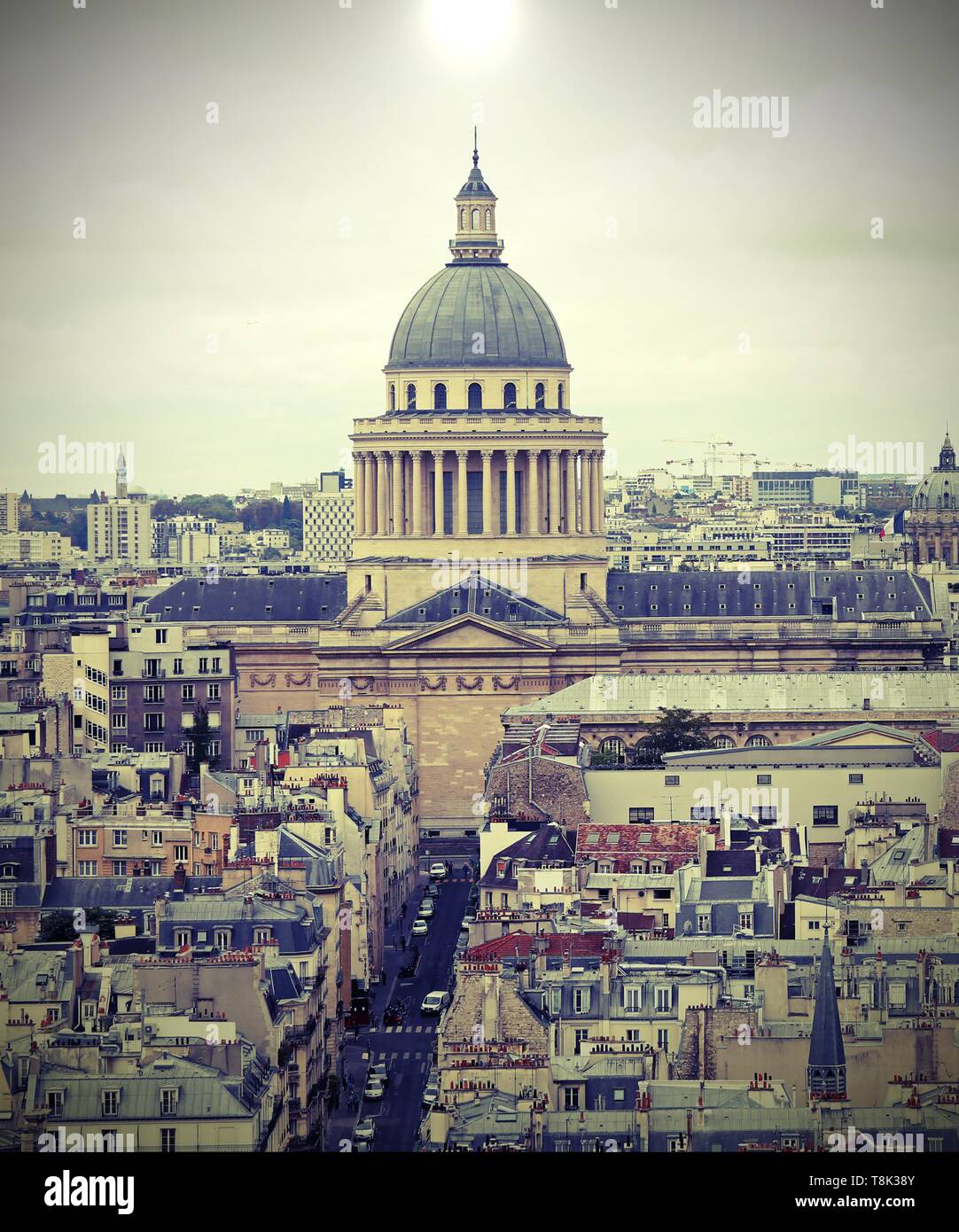 Big Dome of Pantheon in Paris France with old toned effect Stock Photo ...