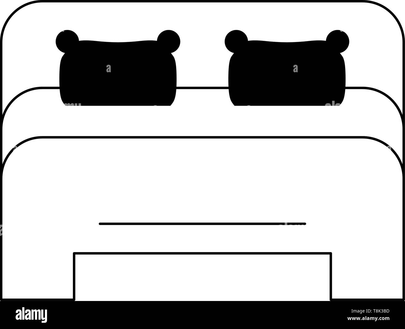 Bed king size frontview cartoon Stock Vector Image & Art - Alamy