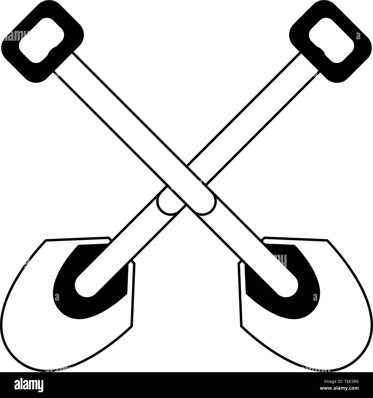 Shovels crossed symbol construction tool Stock Vector Image & Art - Alamy