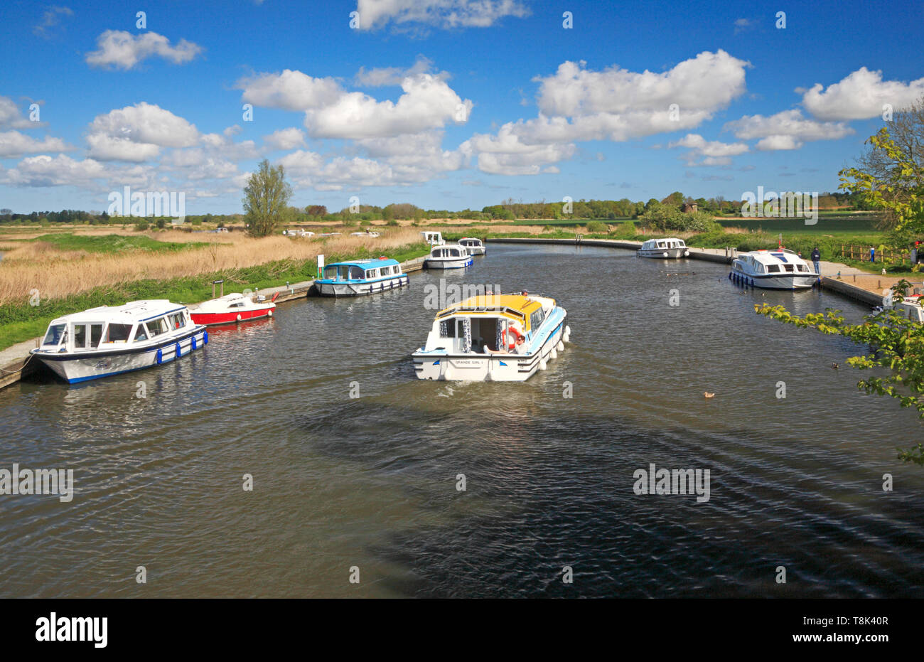 A view of the River Ant upstream of Luidham Bridge on the Norfolk ...