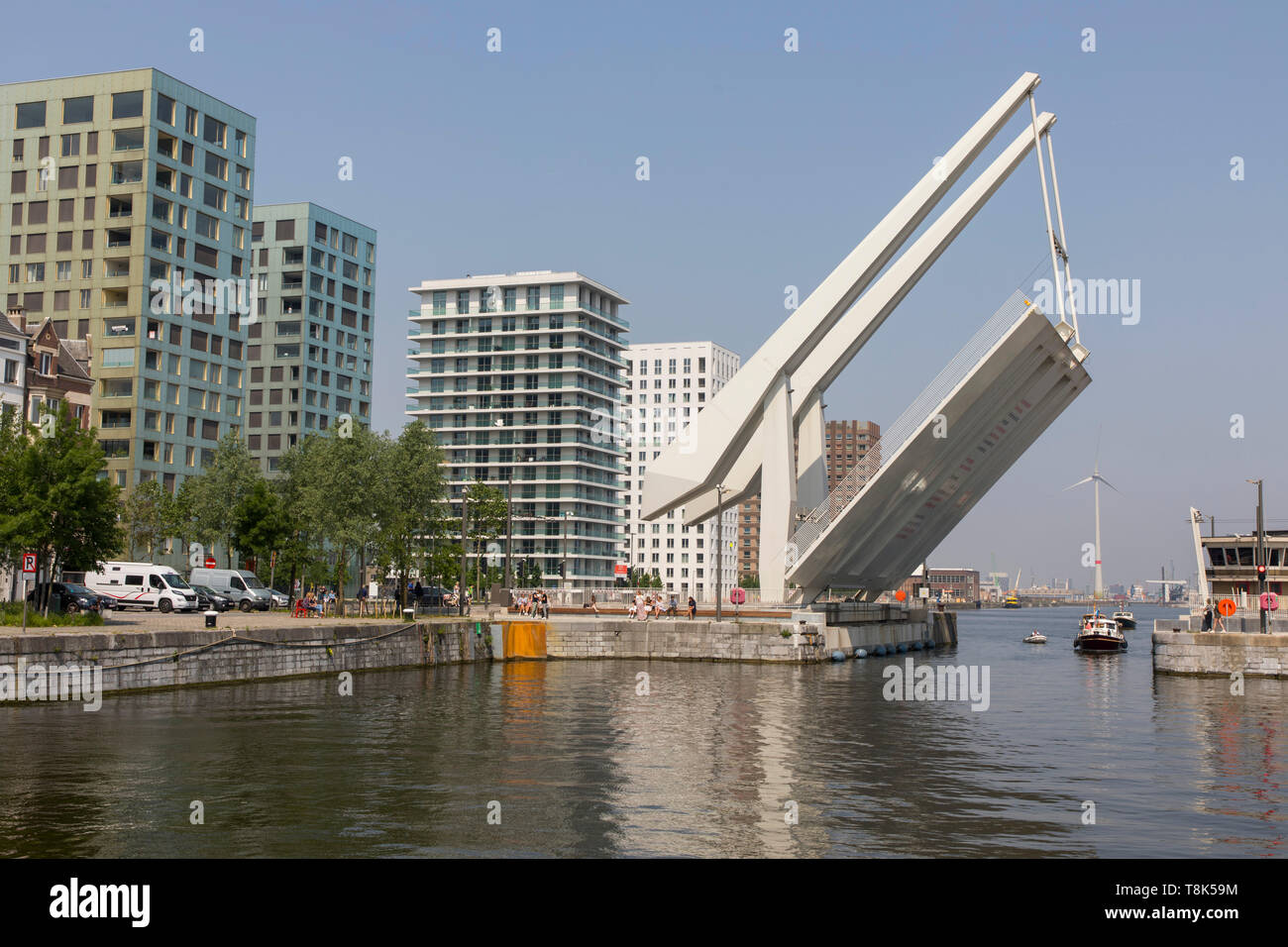 Residential skyscrapers at the old dock Kattendijkdok, in the city ...